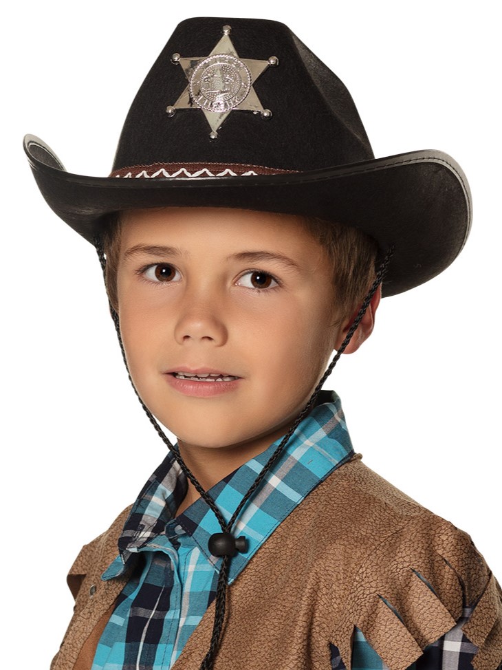 Hüte / Mützen /Kinder Cowboyhut mit Sheriffstern:KW 55, schwarz | CH-Onlineshop kaufen bei pekabo