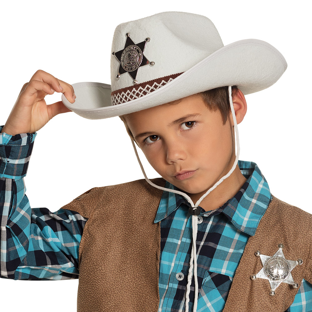 Hüte / Mützen /Kinder Cowboyhut mit Sheriffstern:KW 55, weiss | CH-Onlineshop kaufen bei pekabo