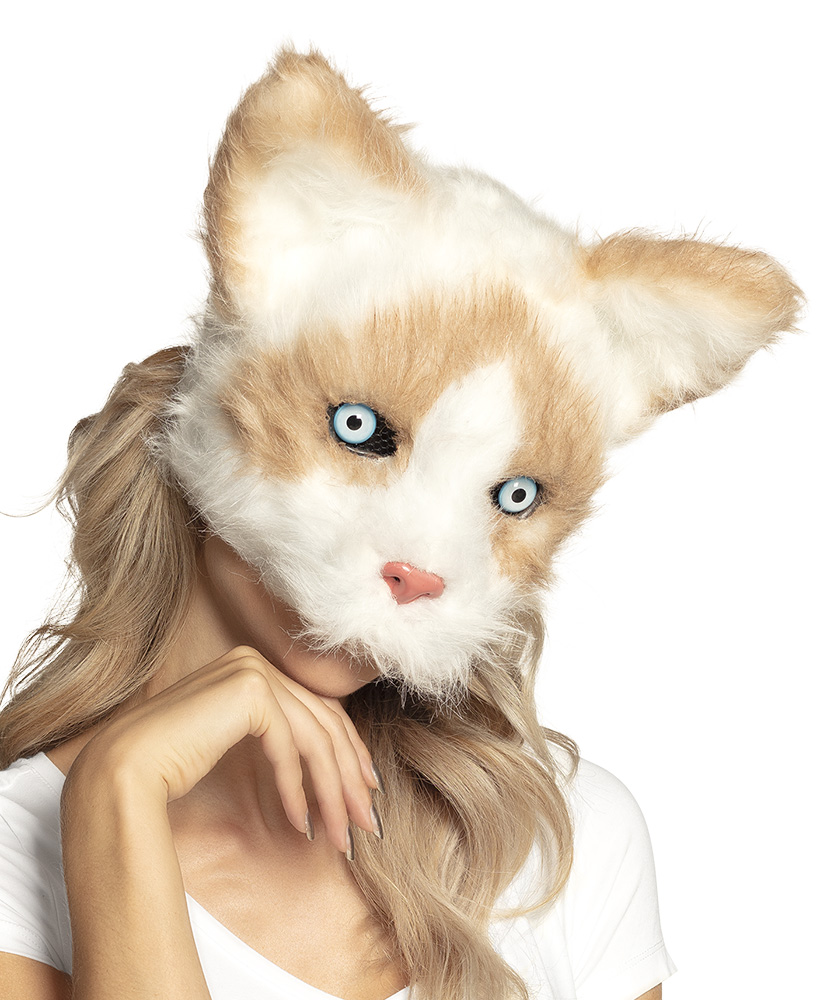 Masken /Katzen Halbmaske:braun/weiss | CH-Onlineshop kaufen bei pekabo