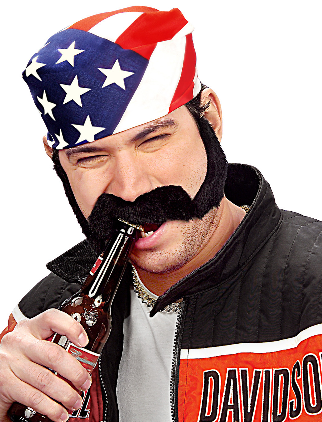 Sideburns with mustache:black | pekabo.ch