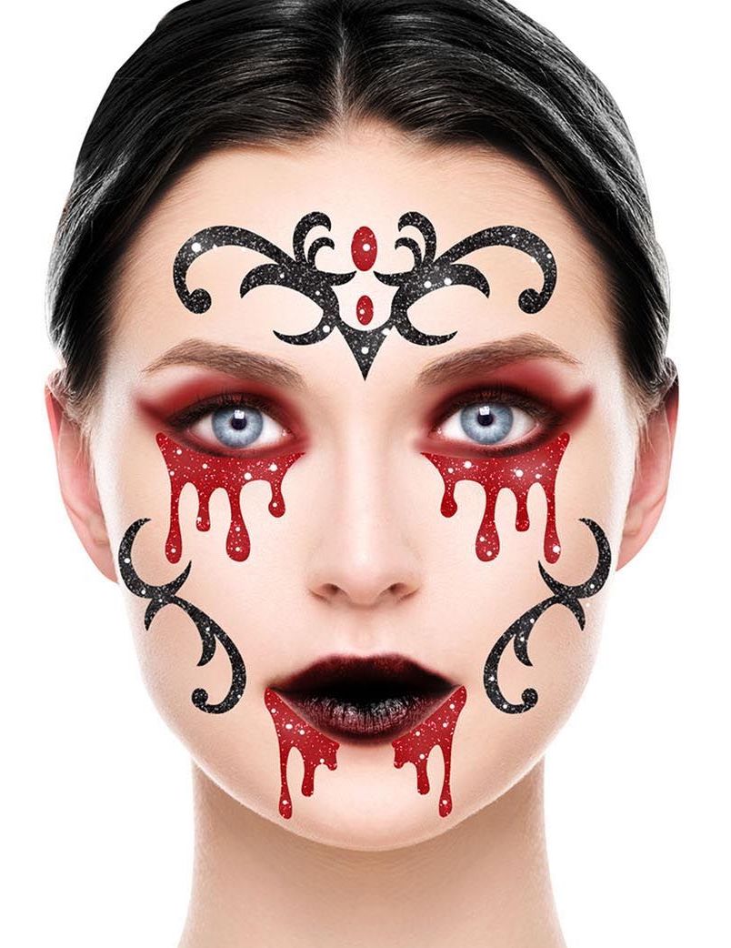 Vampirin selbstklebende Gesicht-Aufkleber:schwarz | CH-Onlineshop ...