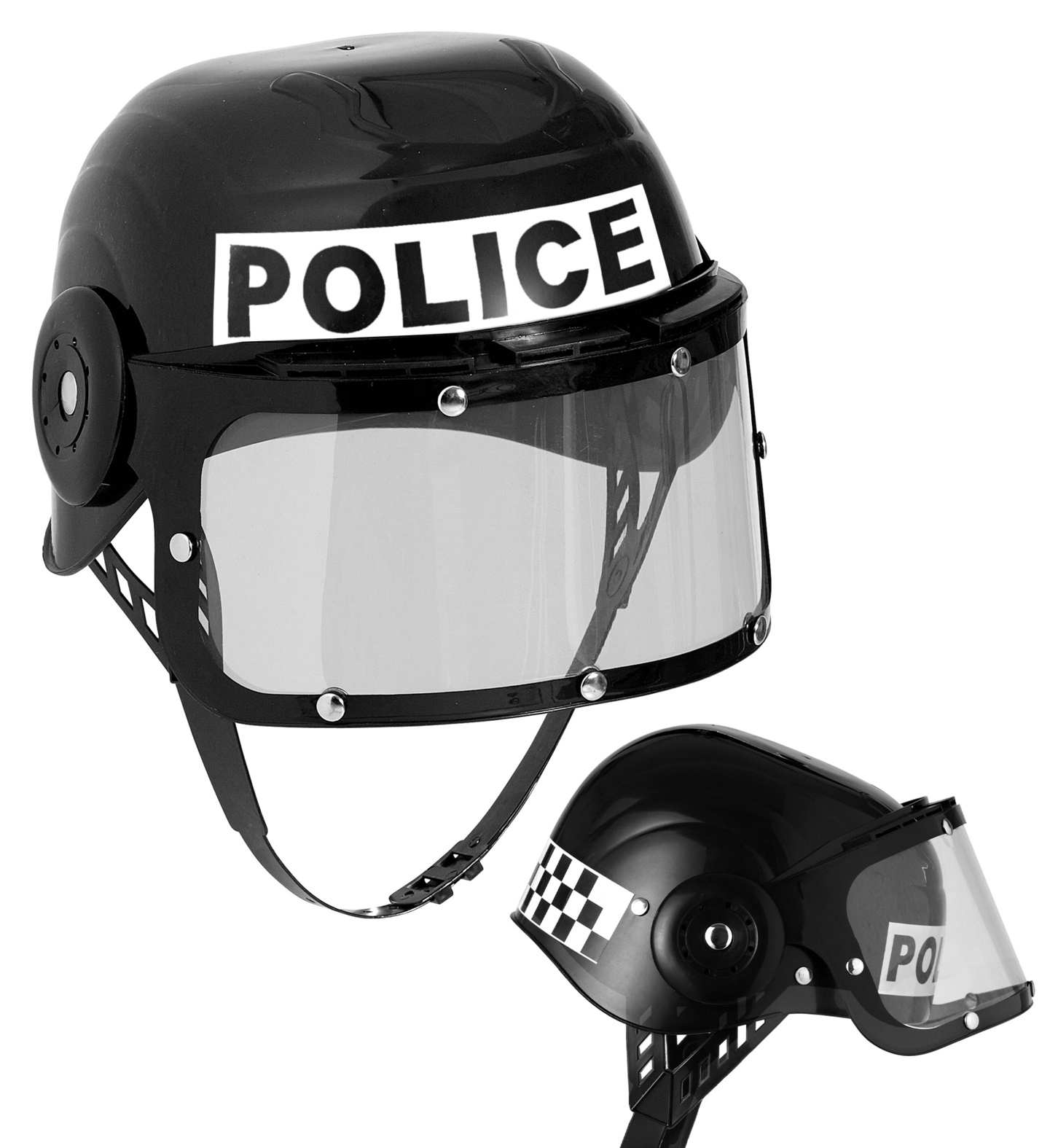 Police helmet for children: with folding visor:black | CH onlineshop ...