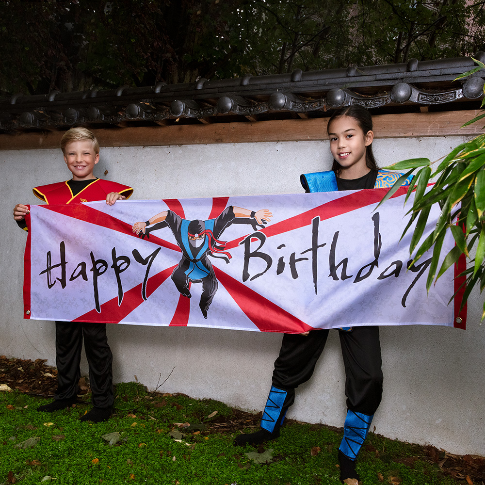Childrens party mottos/Ninja Happy Birthday Banner:180 x 50 cm | CH ...